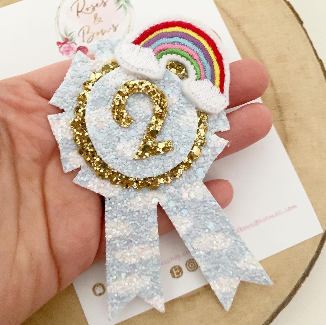 Rainbow Birthday Badge / Birthday Badge / Glitter Birthday Badge - Etsy