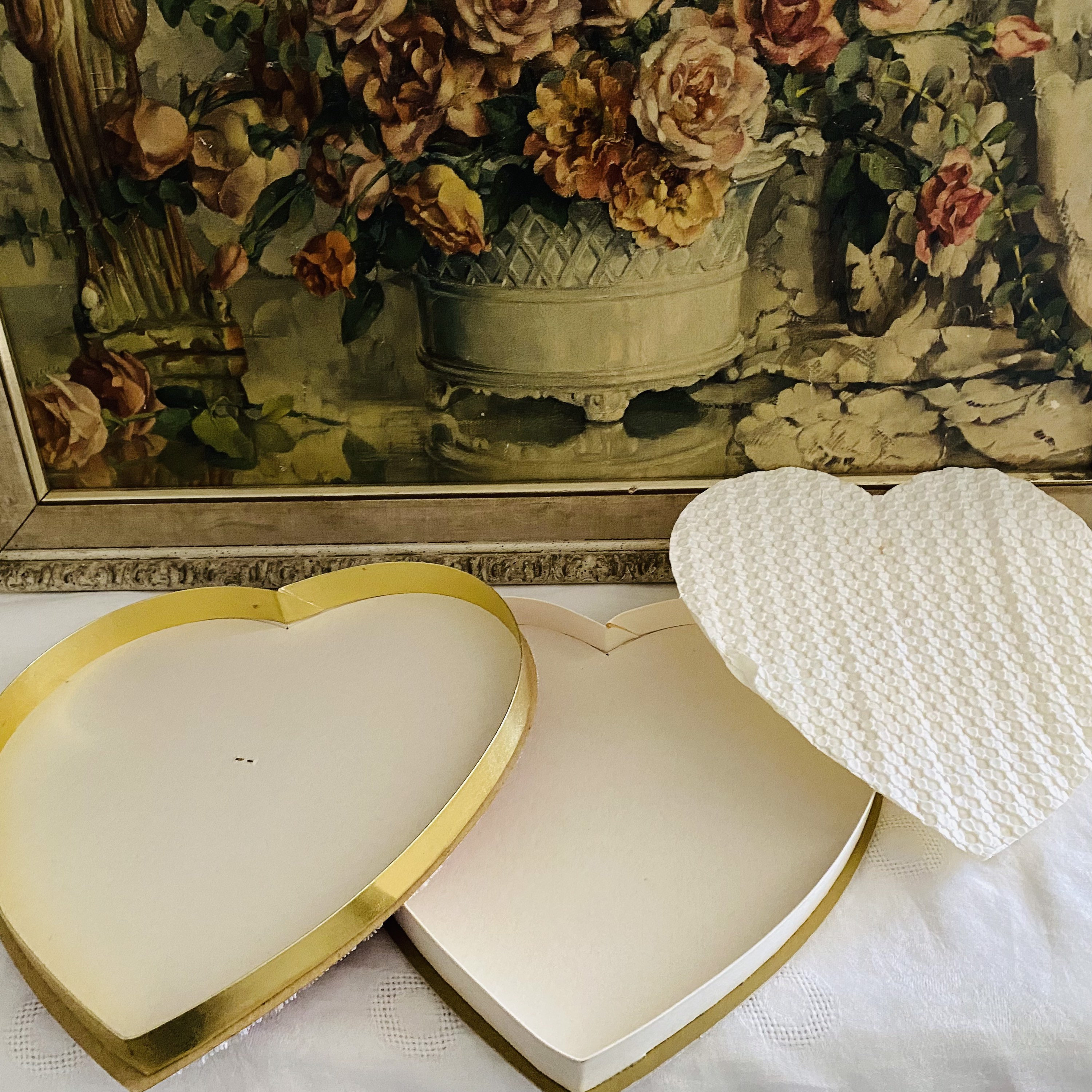 Large Vintage Valentine Heart Candy Box Red Satin and Flowers - Etsy