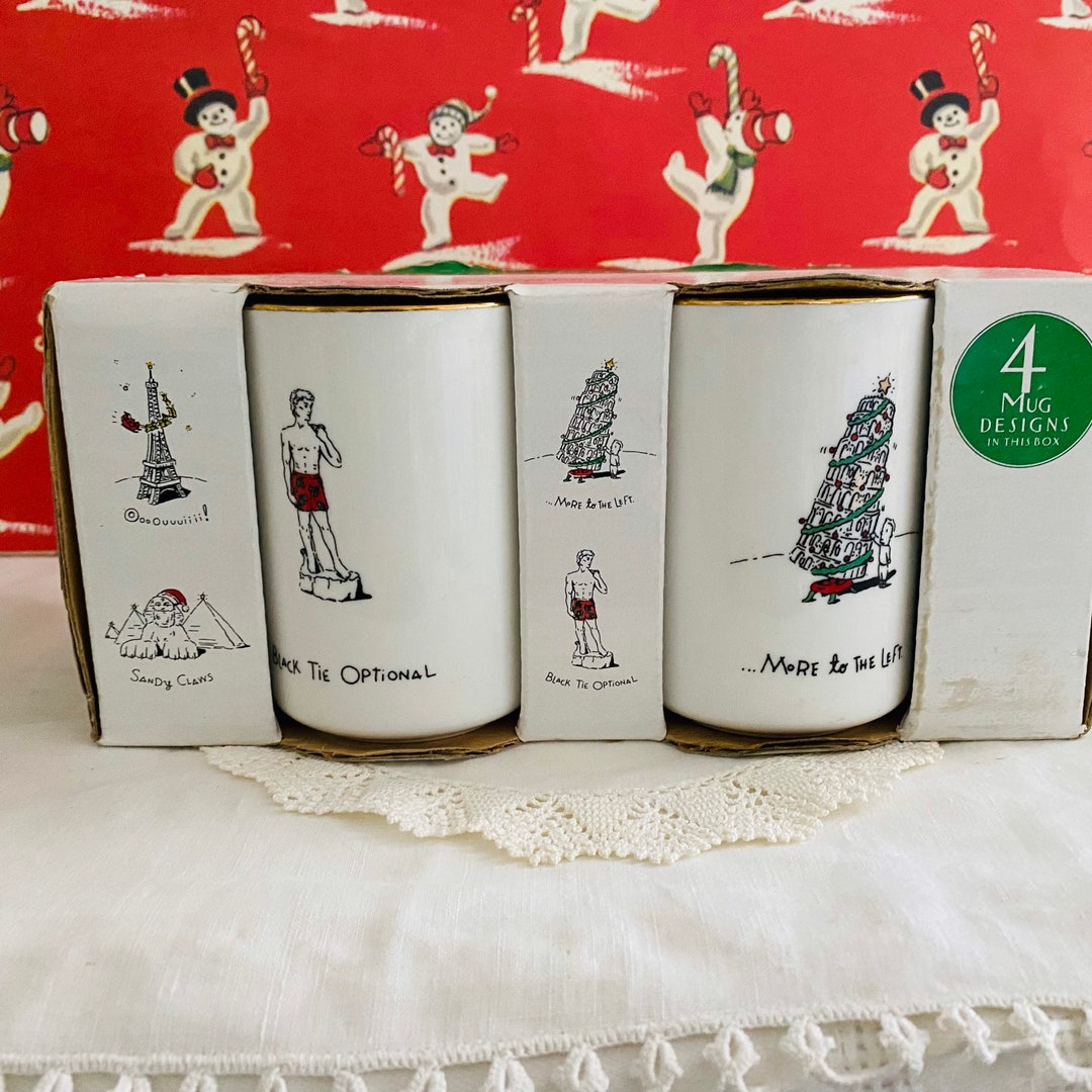 Vintage Merry Masterpieces Christmas Mugs Set of 4 - Etsy
