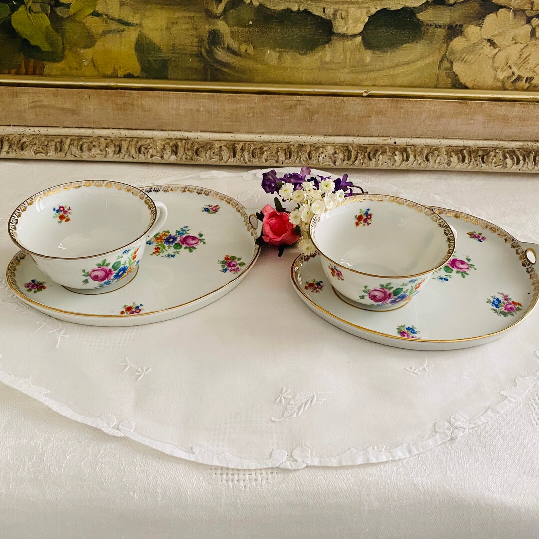 Sale***vintage Czechoslovakia Cups and Breakfast/dessert Plates 2 Sets ...