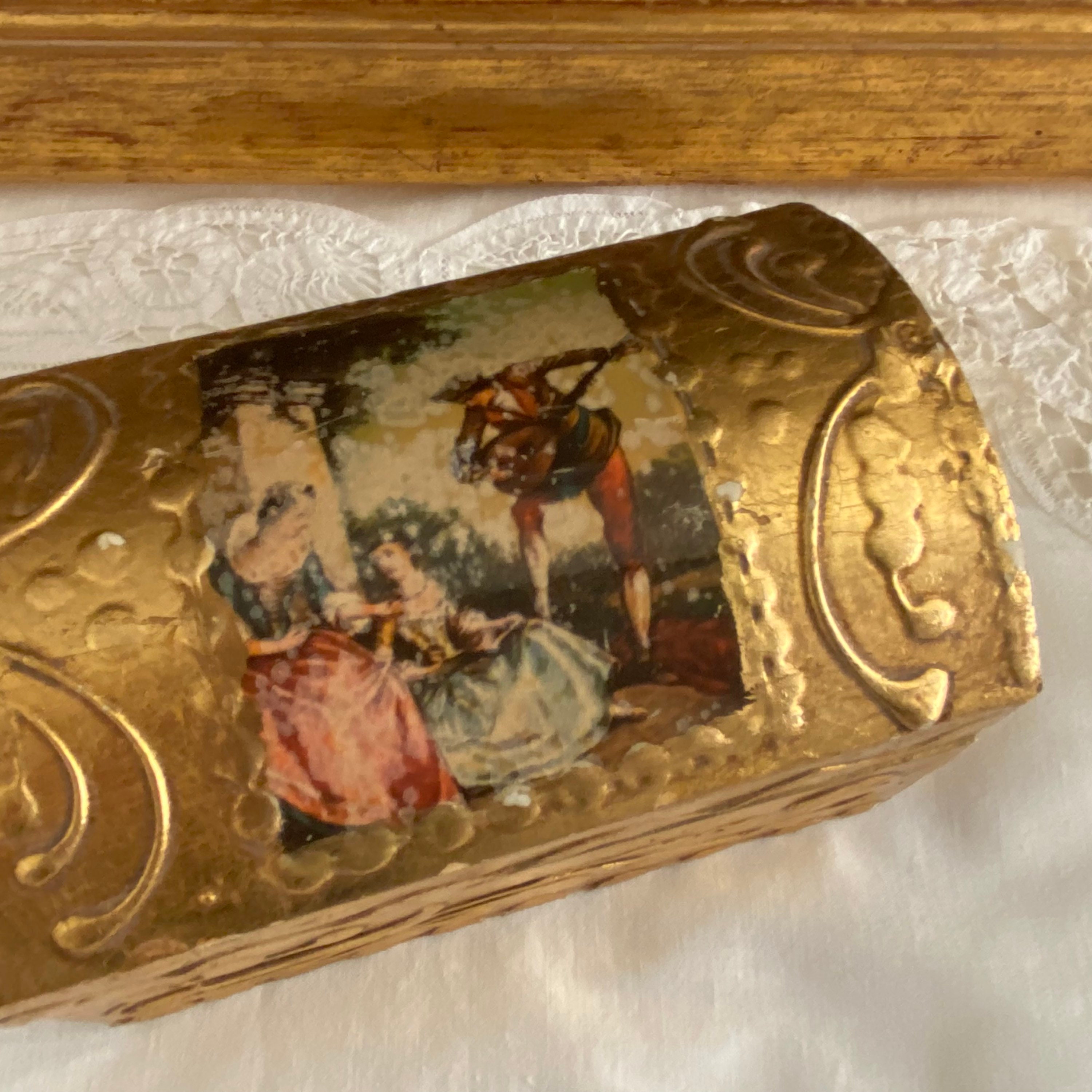 Vintage Florentine Decor Wooden Jewelry Box - Etsy