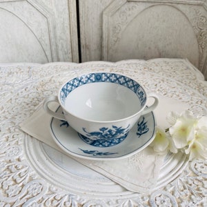 Salevilleroy Boch Heinrich Double Handle Tea Cup & Saucer - Etsy