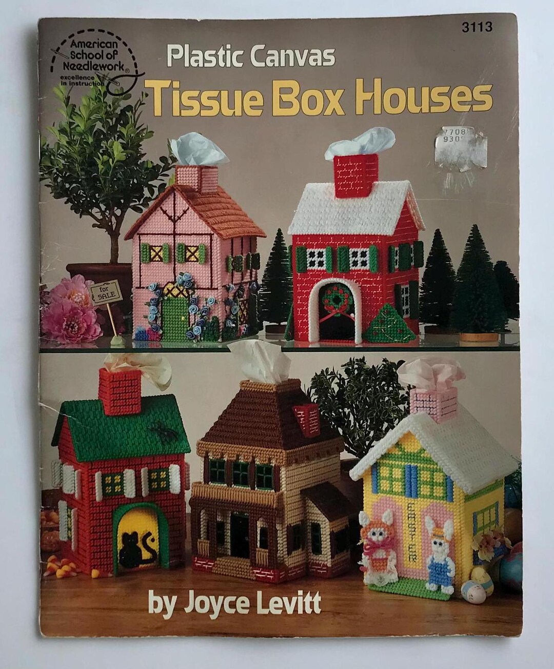 Plastic Canvas Tissue Box Houses by Joyce Levitt, Pattern Book 1992 - Etsy