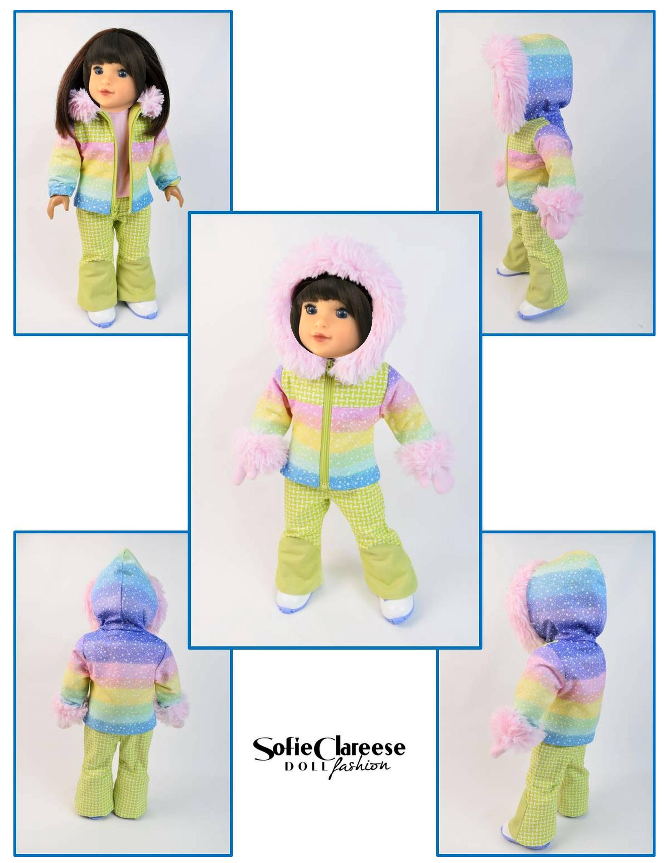 18 Inch Doll Ski Outfit Jacket Pants Bonus Mittens Hat Sewing Pattern ...