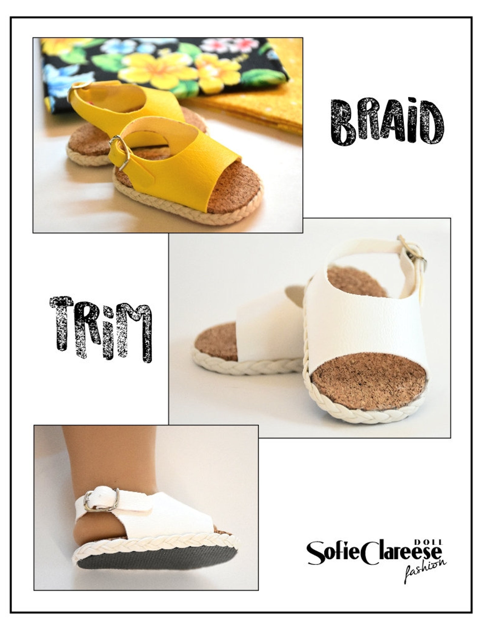 18 Inch Doll Shoe Pattern-open Toe Sandal-designed to Fit AG - Etsy