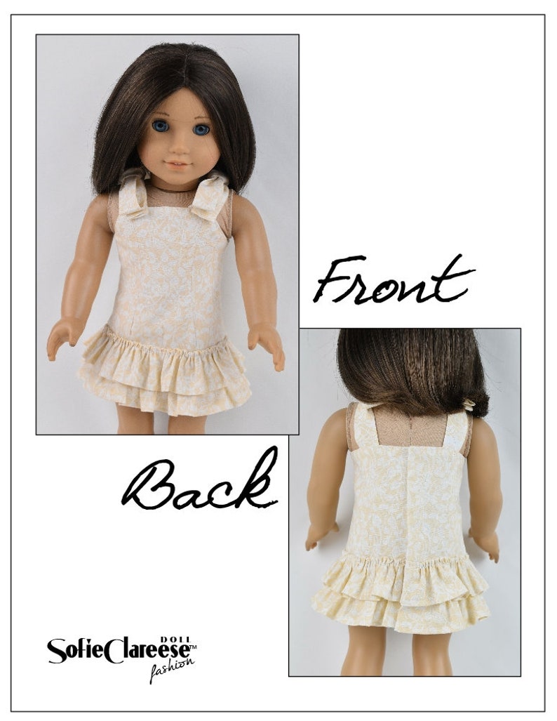 18 Inch Doll Clothes Pattern-sofie's Ruche & Ruffle Sundress-digital ...