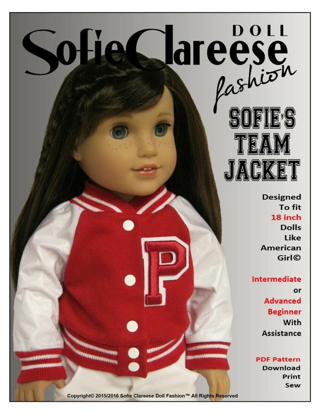18 Inch Doll Clothes Sewing Pattern-sofie Team Jacket-digital PDF by ...