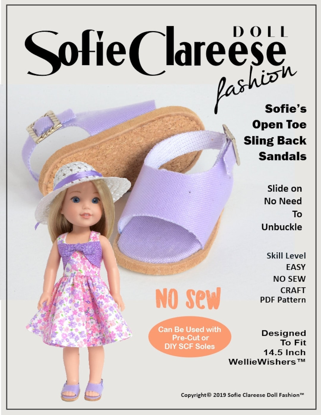 14.5 Inch Doll Shoe Pattern-sofie's Open Toe Sandal- Digital PDF by ...