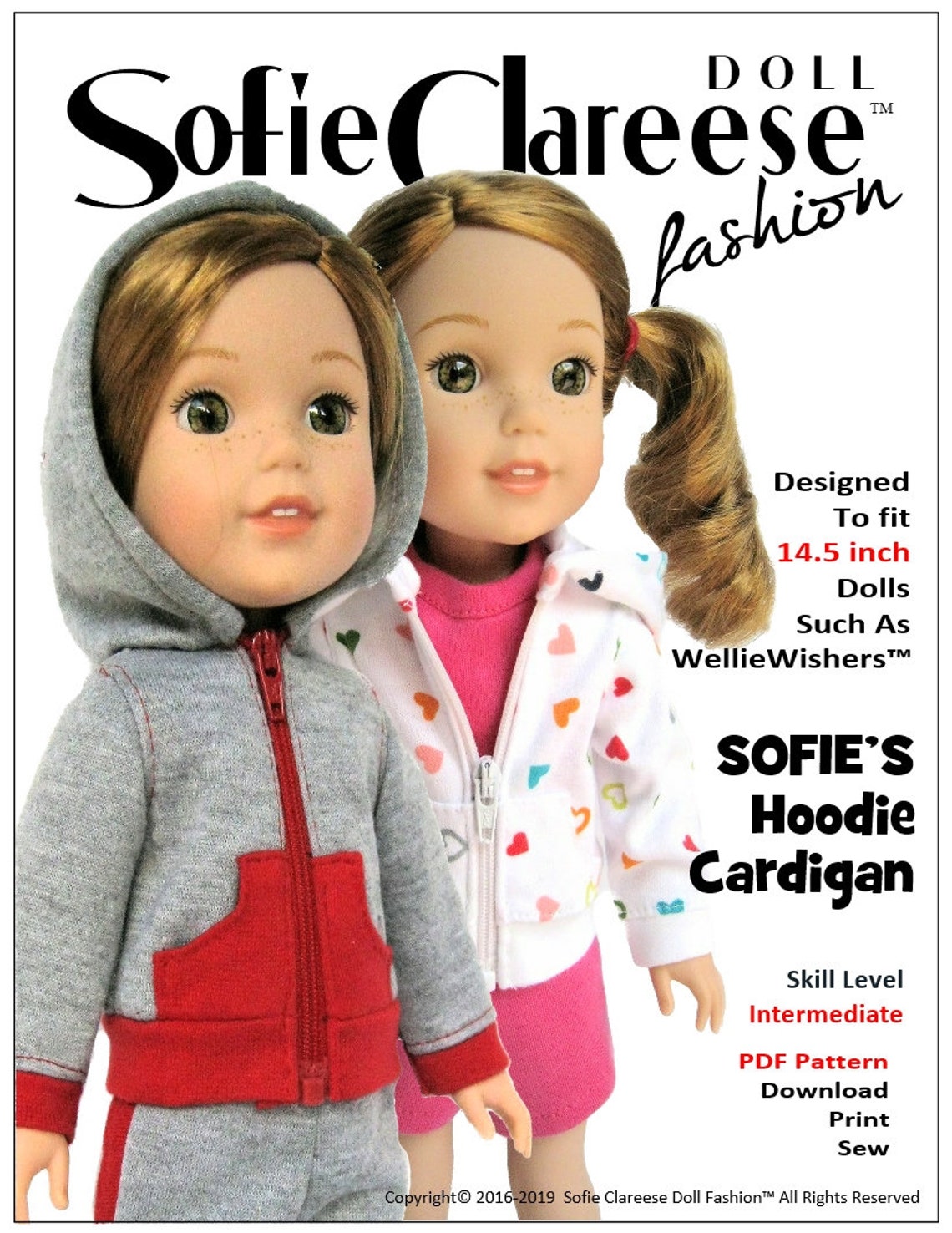 14.5 Inch Doll Clothes Pattern-sofie's Hoodie Cardigan-digital PDF by ...
