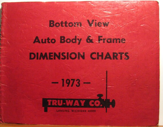 1973 Bottom View Auto Body & Frame DIMENSION CHARTS vintage - Etsy