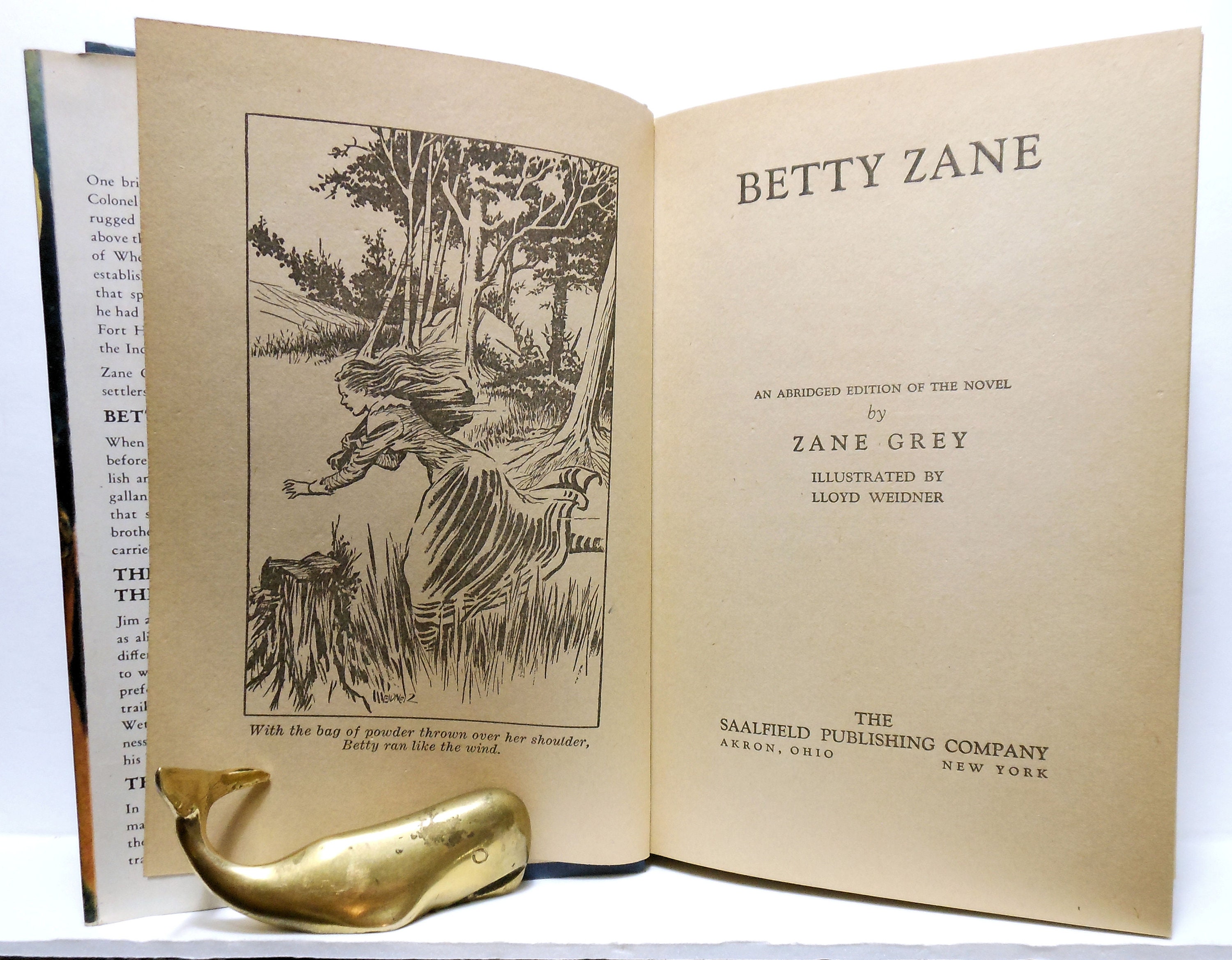 1940 Betty Zane an Abridged Edition of the Novel by ZANE GREY w/jacket ...