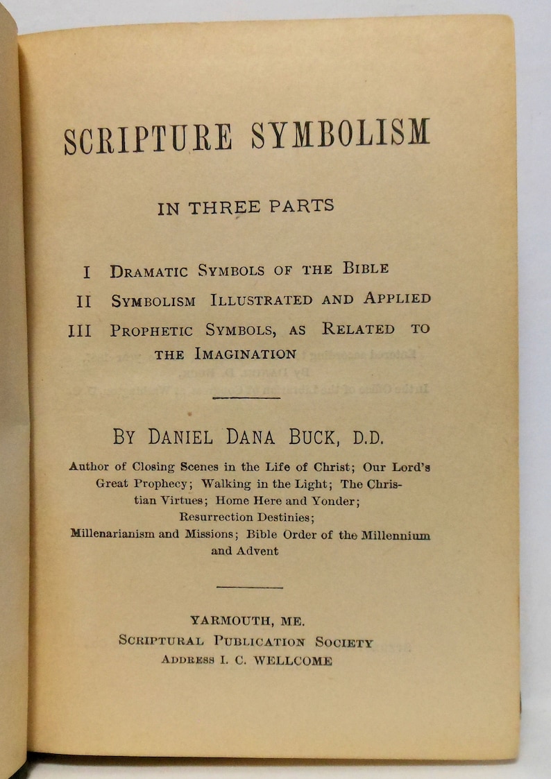 1887 Scripture Symbolism in Three Parts by Daniel Dana Buck - Etsy