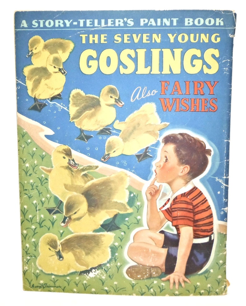 1941 Seven Young Goslings Also Fairy Wishes Children's Coloring Book ...