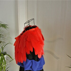 Red Feather Cape Feather Jacket Shawl Goose Feather Cape Carnival ...