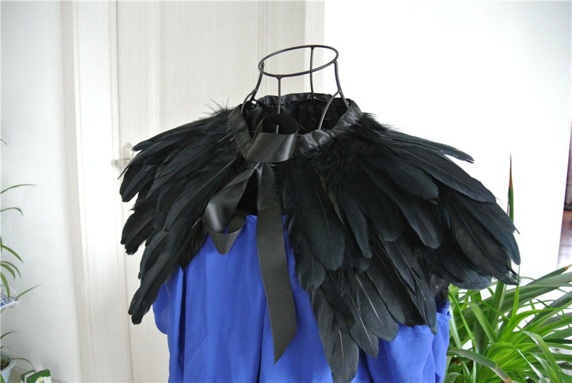 Black Feather Cape Feather Jacket Feather Shawl Goose Feather - Etsy