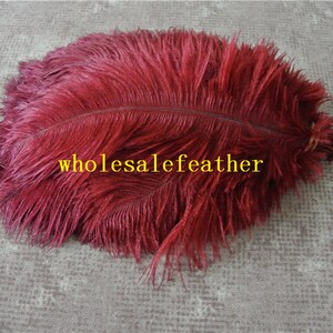 100 Pcs Burgundy Ostrich Feather Plume Wine Red Color for Wedding ...