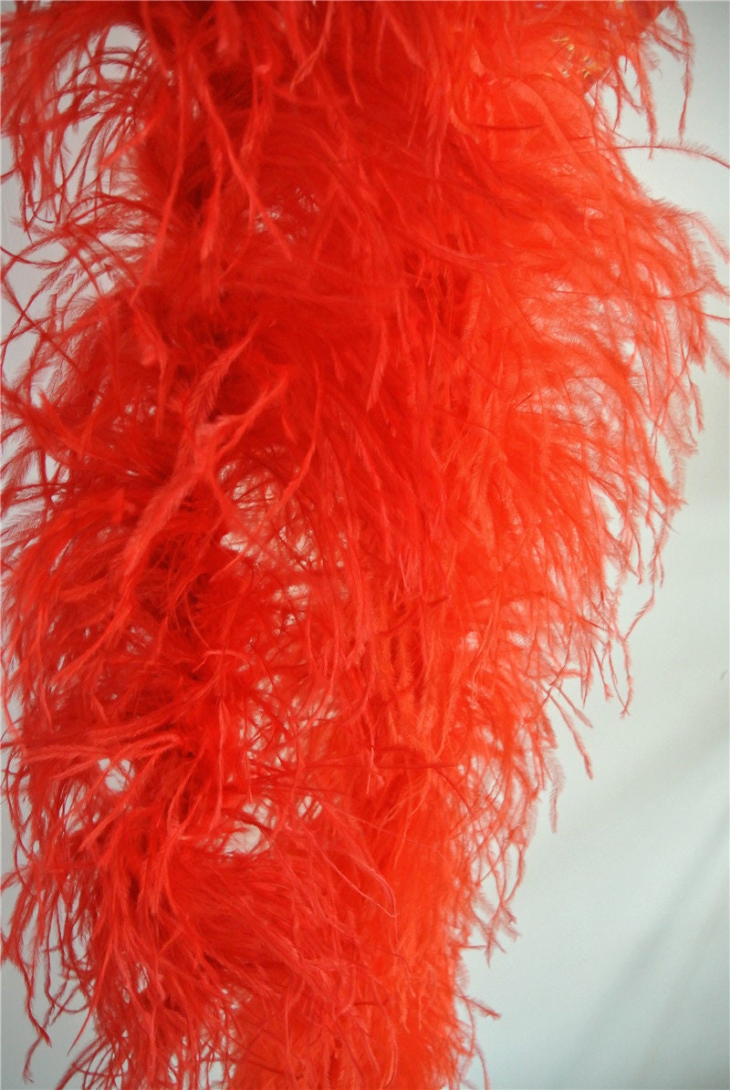 1 Pcs Red Ostrich Feather Boa 10 Ply for Costume Supply | Etsy