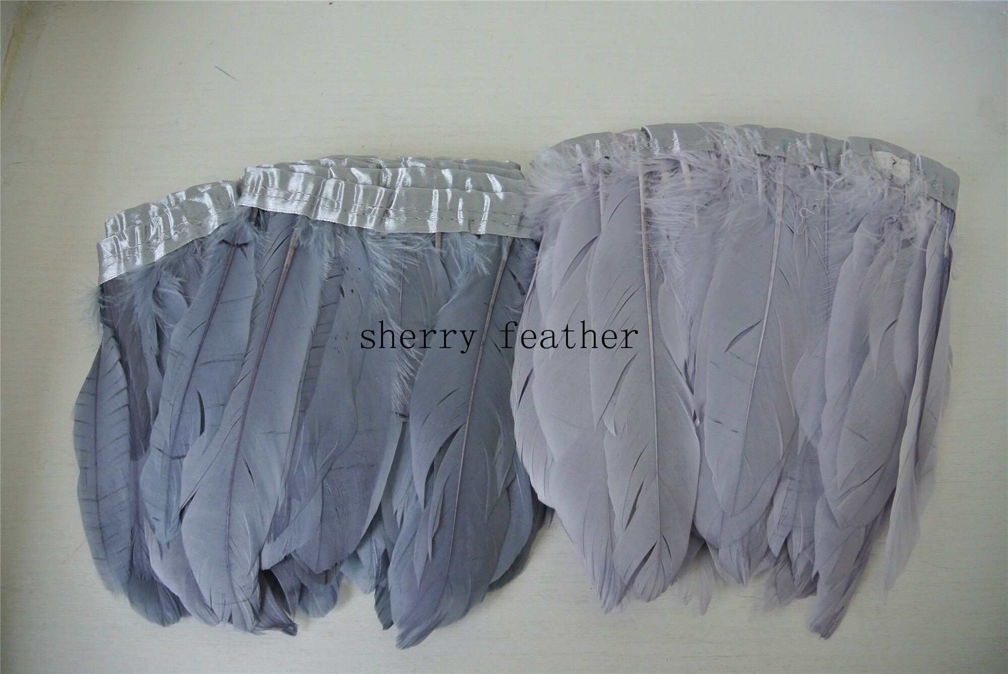 2 Meters Grey Light Gray Goose Feather Trim Goose Feather - Etsy