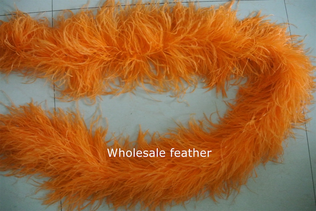 24 Colors 8 Ply Orange Ostrich Feather Boa for Costume Supply Party ...