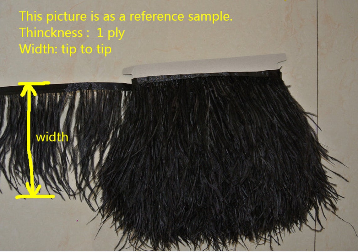 2 Yards/lot White Ostrich Feather Trim Fringe Ostrich Feather | Etsy