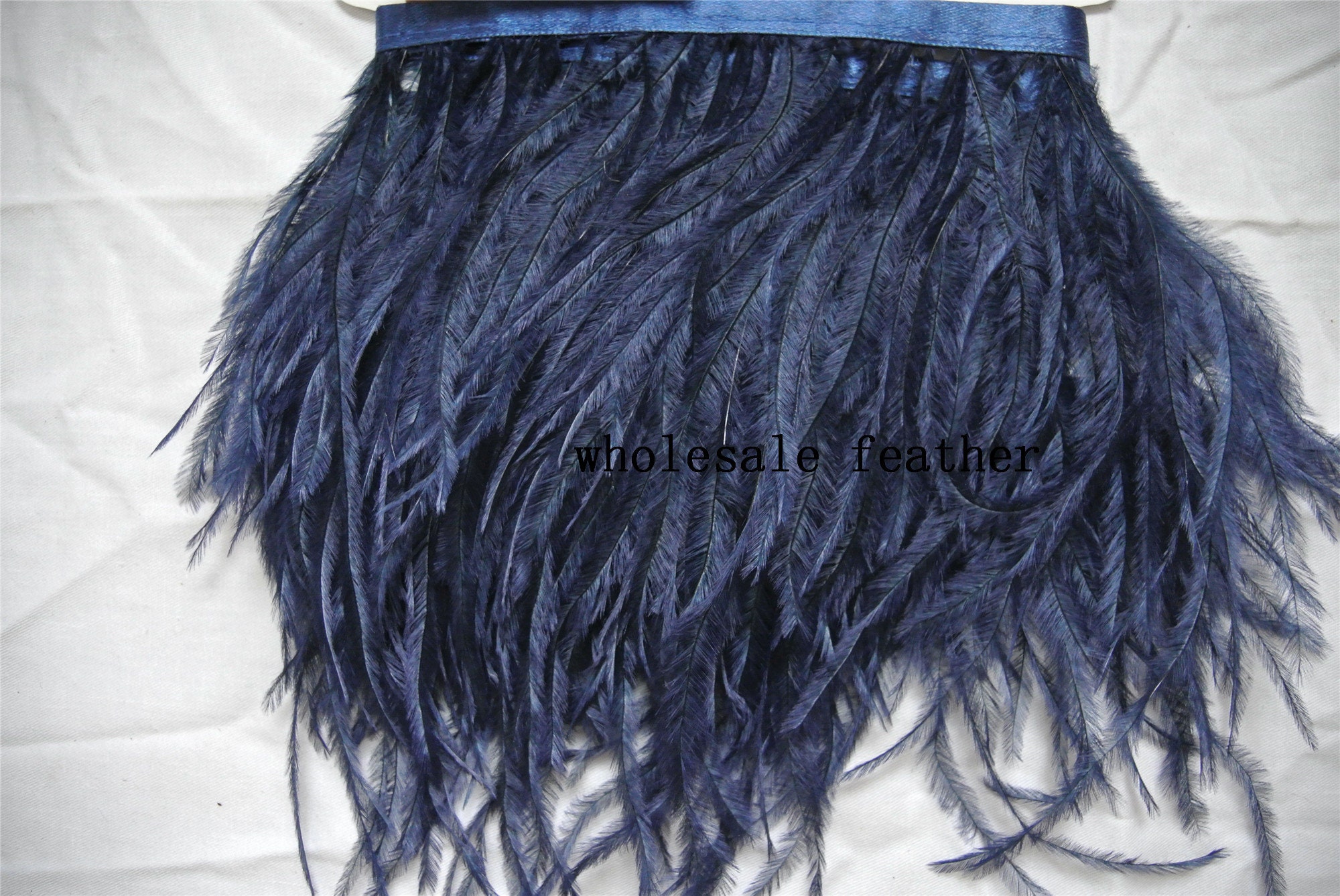 Nave Blue Ostrich Feather Trimming Fringe Ostrich Feather Trim for ...
