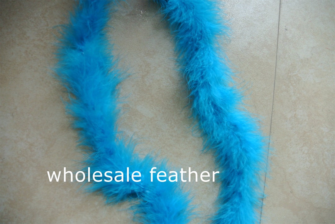 13g Turquoise Marabou Feather Boa Turkey Fluff 25 Colors Strip Fluffy ...