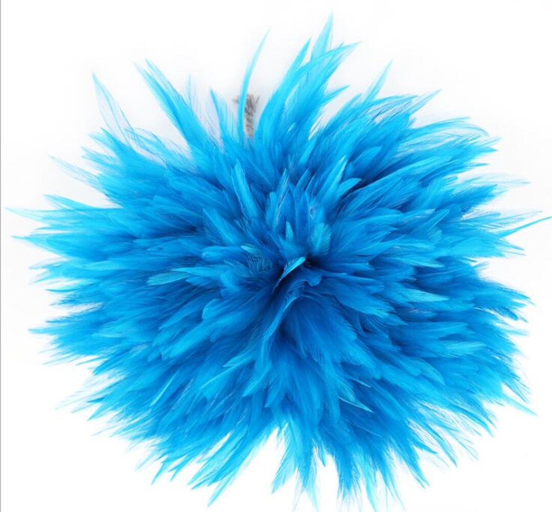 1 Bund Türkis Hackle Sattel Hahn Feder Trim Fransen 4-5inch breit ...