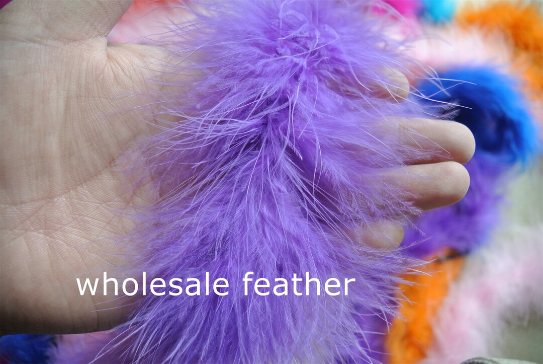 25 Colors 18g Purple Marabou Feather Boa Turkey Fluff Strip Fluffy ...