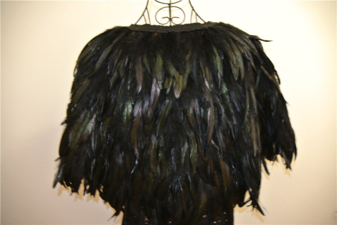 Black Feather Cape Feather Jacket Rooster Feather Cape 5 Ply Carnival ...