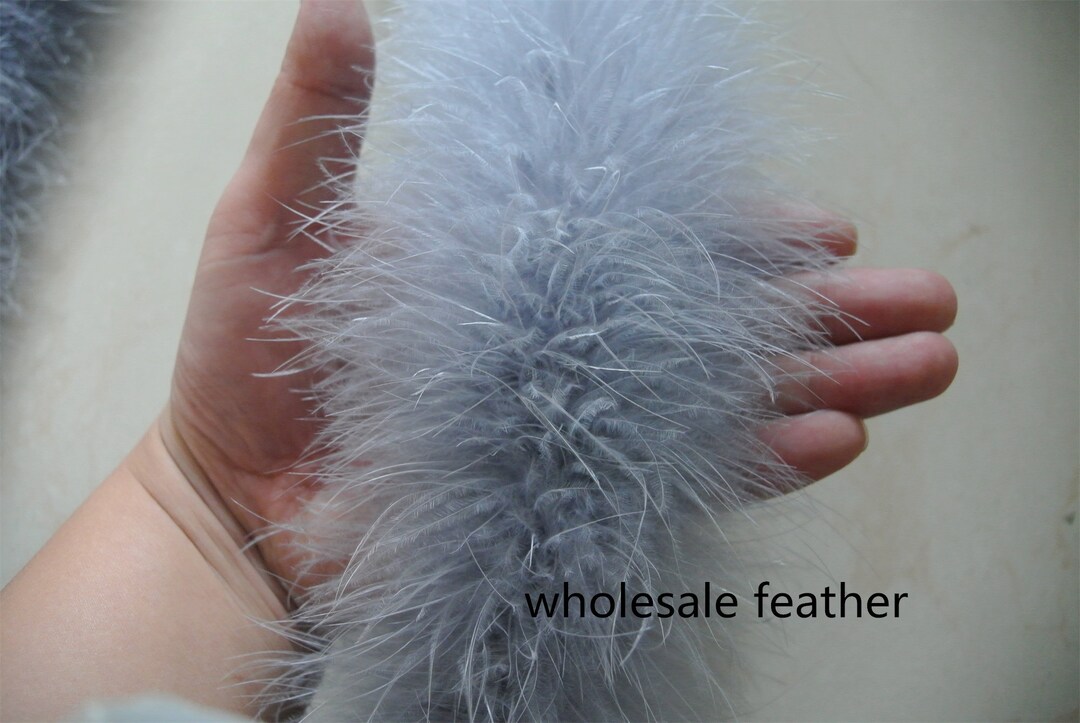 40g Marabou Feather Boa Gray Turkey Fluff 25 Colors Strip Fluffy Boa - Etsy