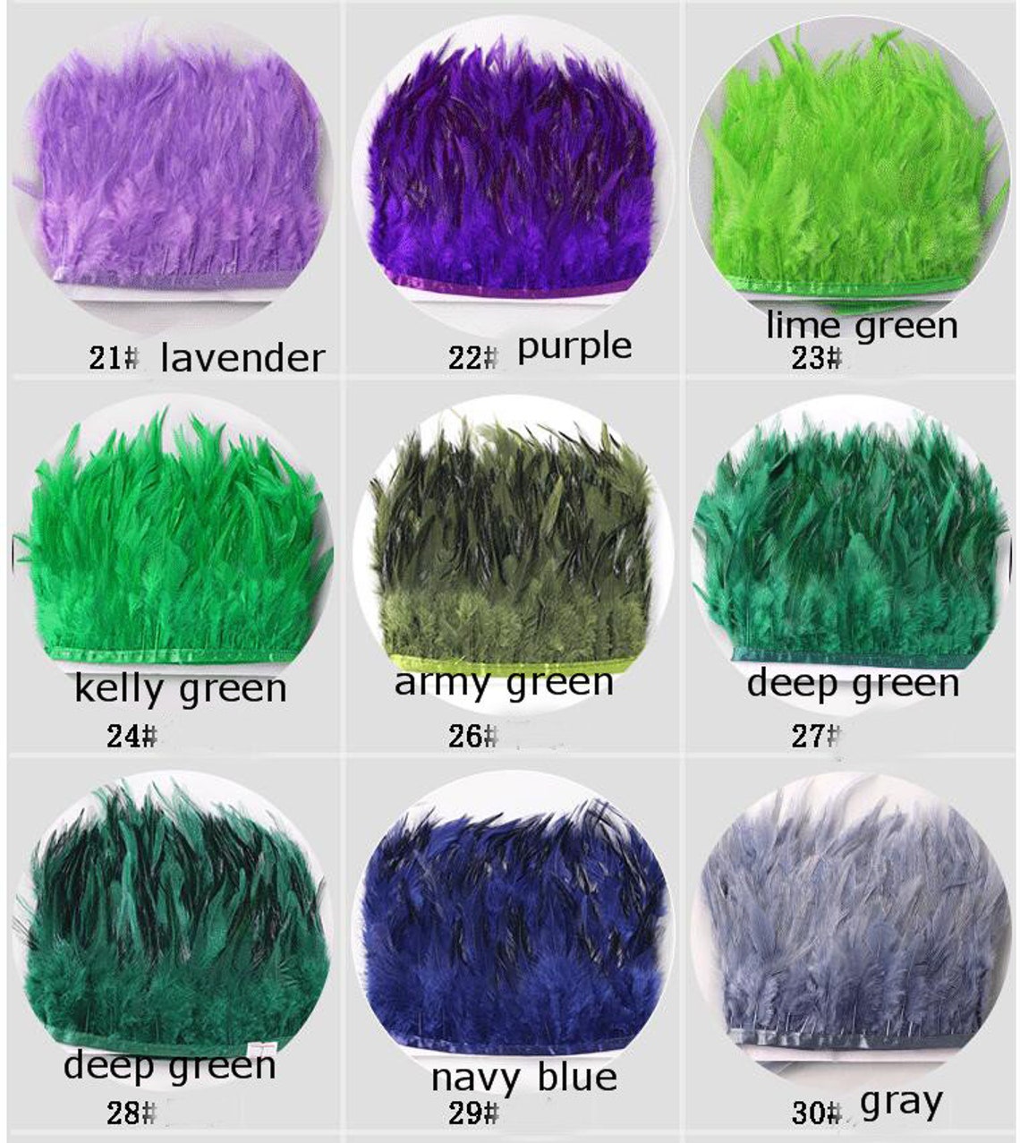 2 Yards Gray Hackle Feather Trim Fringe Saddle Feather Fringe - Etsy