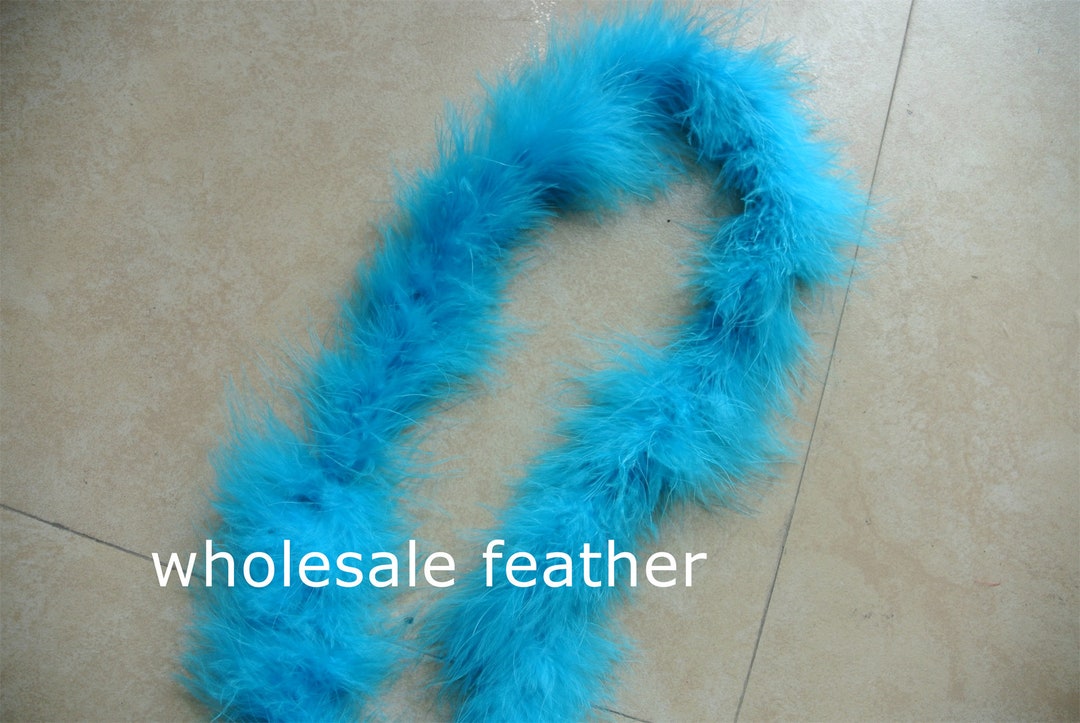 25 Colors 18g Turquoise Marabou Feather Boa Turkey Fluff Strip Fluffy ...