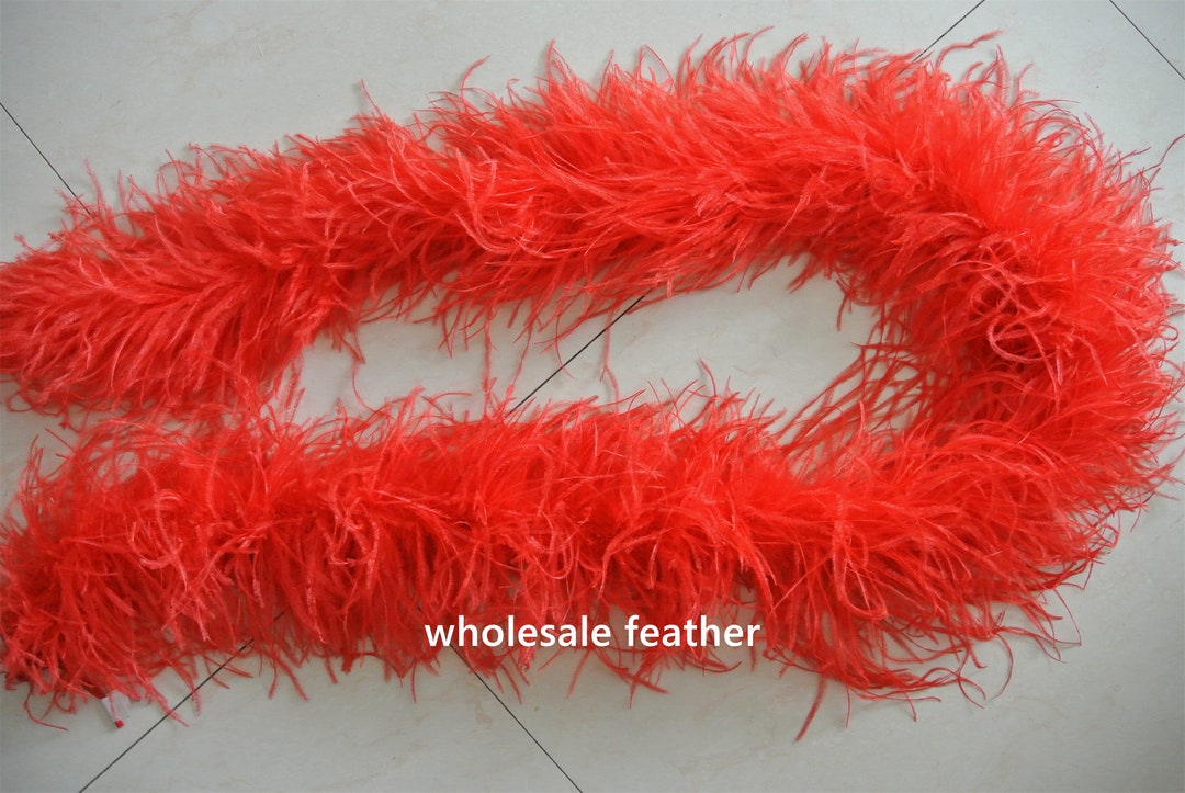 24 Colors 8 Ply Red Ostrich Feather Boa for Costume Supply Party Supply ...
