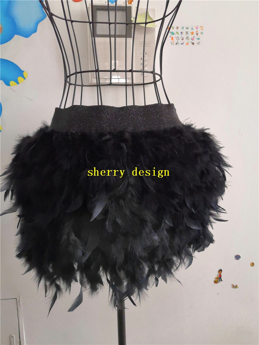28 Colors Hip Length Straight Feather Skirt for Dancewear | Etsy