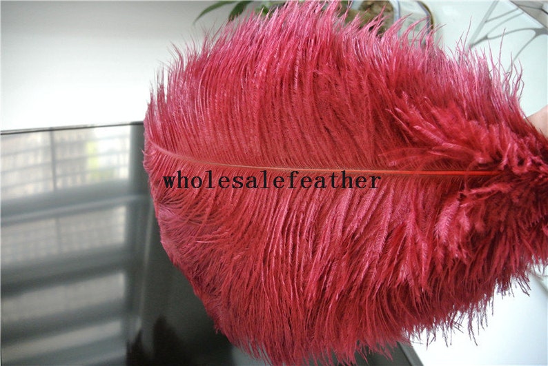 100 pcs burgundy wine red ostrich feather plume for wedding | Etsy