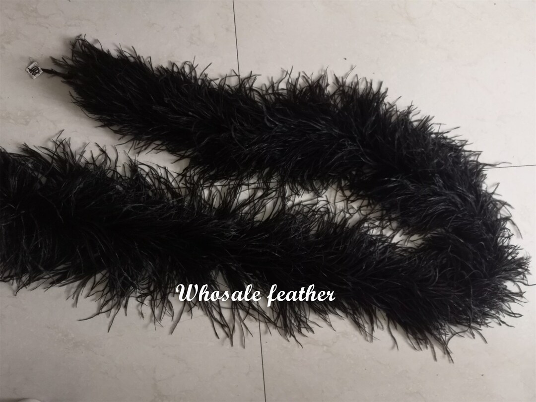 24 Colors 8 Ply Black Ostrich Feather Boa for Costume Supply Party ...