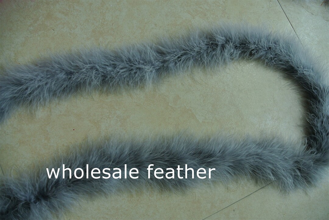 25 Colors 18g Dark Gray Marabou Feather Boa Turkey Fluff Strip Fluffy ...