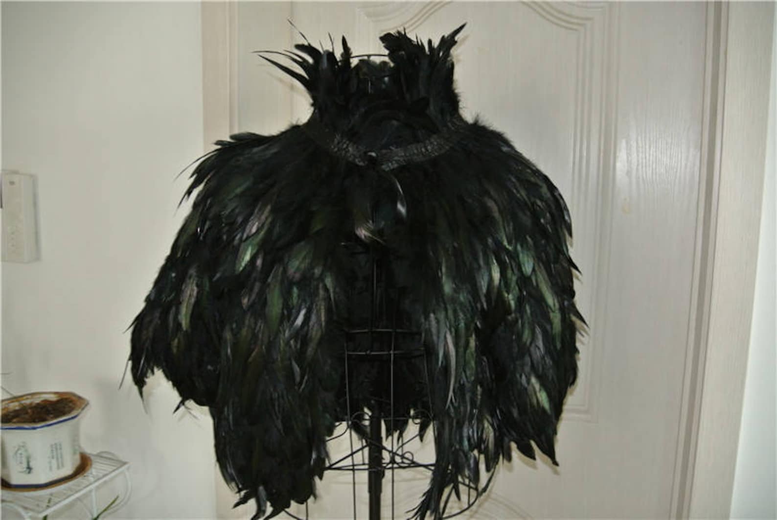 Black Feather Cape Feather Jacket Feather Shawl Carnival | Etsy