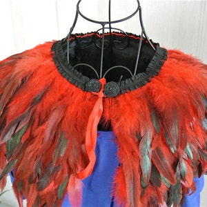 RED Feather Cape Feather Jacket Feather Epaulettes RED Swan FOR Burning ...
