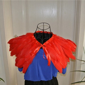 Red Feather Cape Feather Jacket Shawl Goose Feather Cape Carnival ...