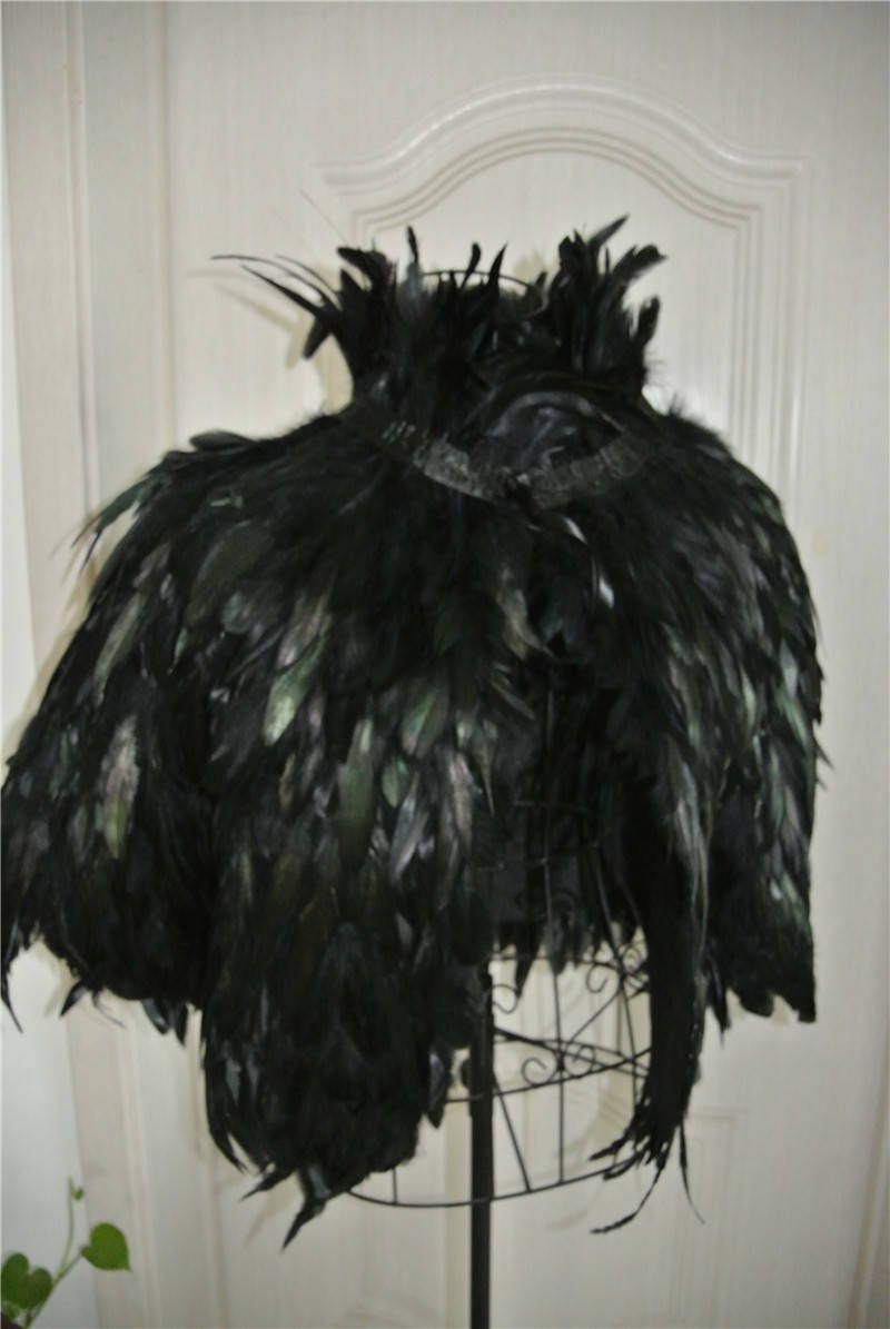 Black Feather Cape Feather Jacket Feather Shawl Carnival - Etsy
