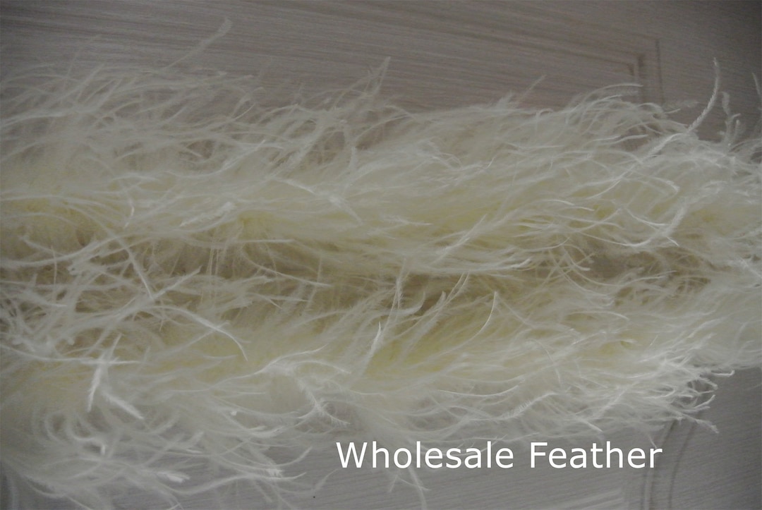 22 Colors Ivory Cream Ostrich Feather Boa 3-20 Ply for Costume Supply ...