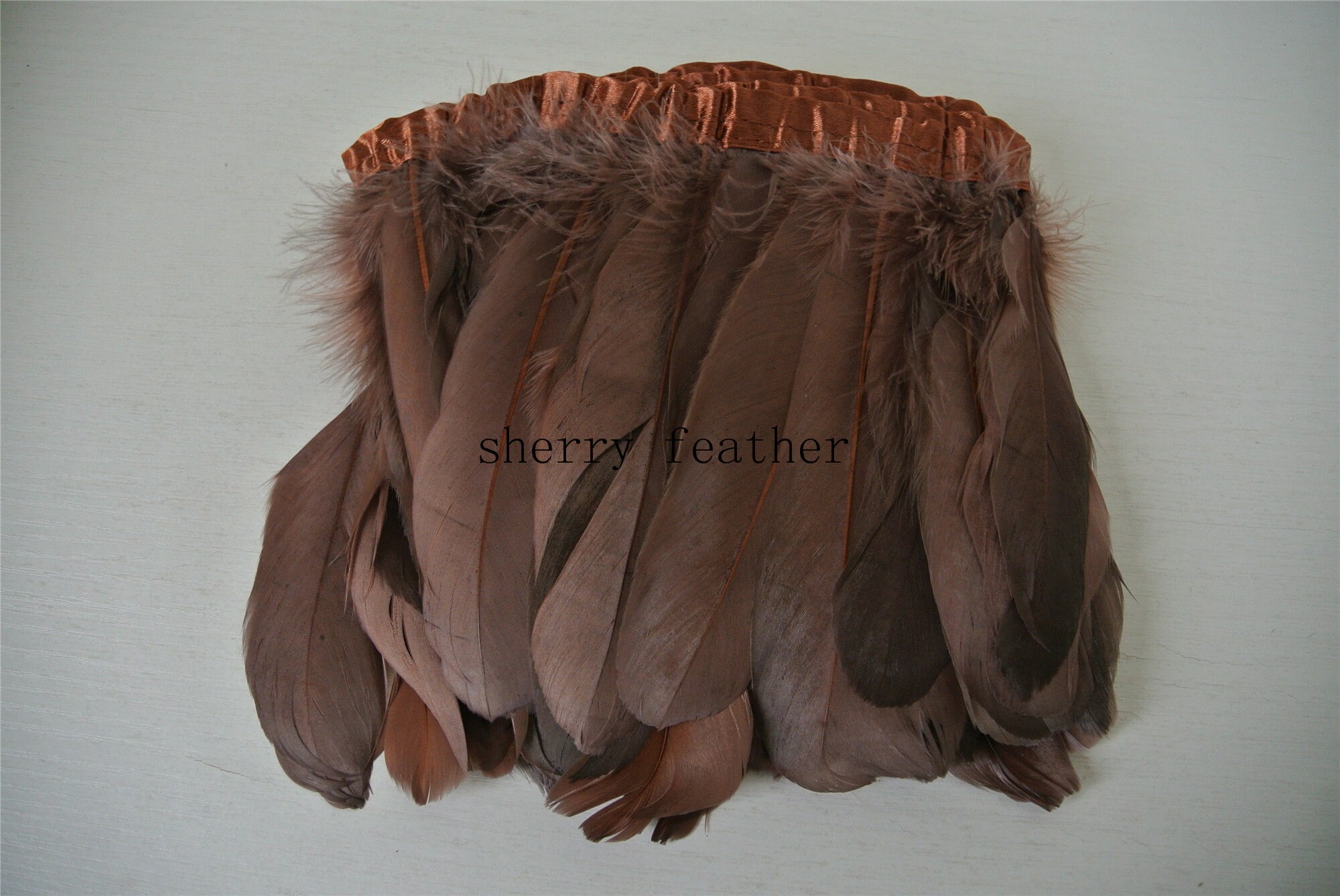 2 meters dark brown goose feather trim goose feather trim | Etsy