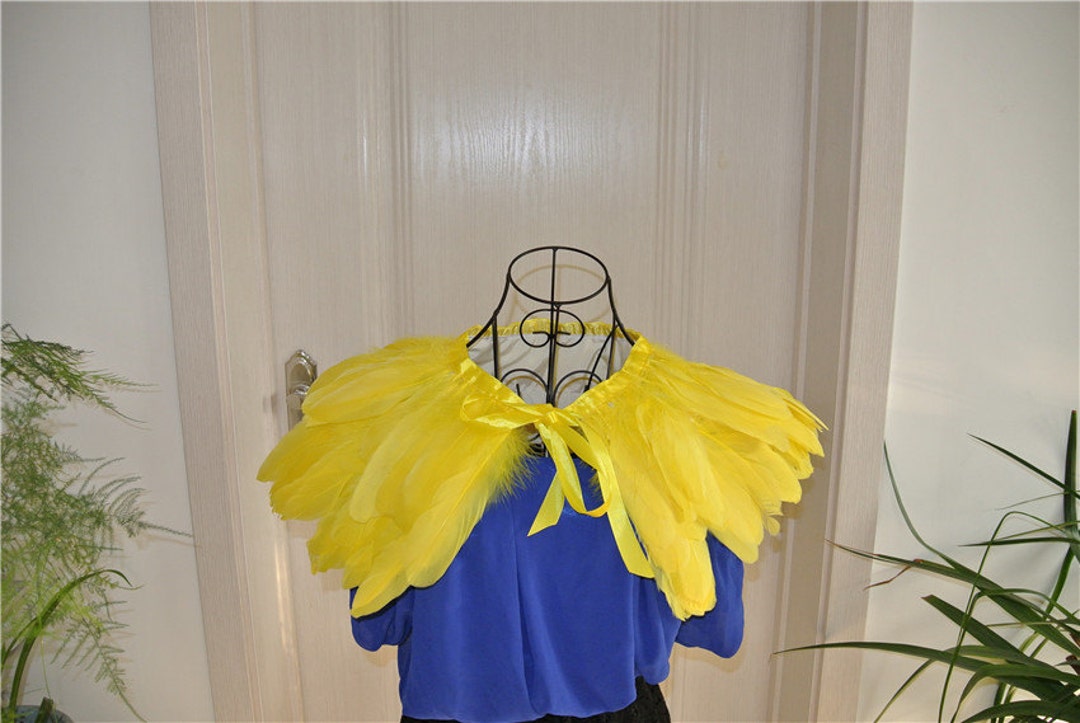 Yellow Feather Cape Feather Jacket Shawl Goose Feather Cape Carnival ...