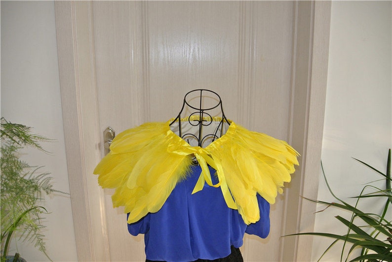 Yellow Feather Cape Feather Jacket Shawl Goose Feather Cape - Etsy