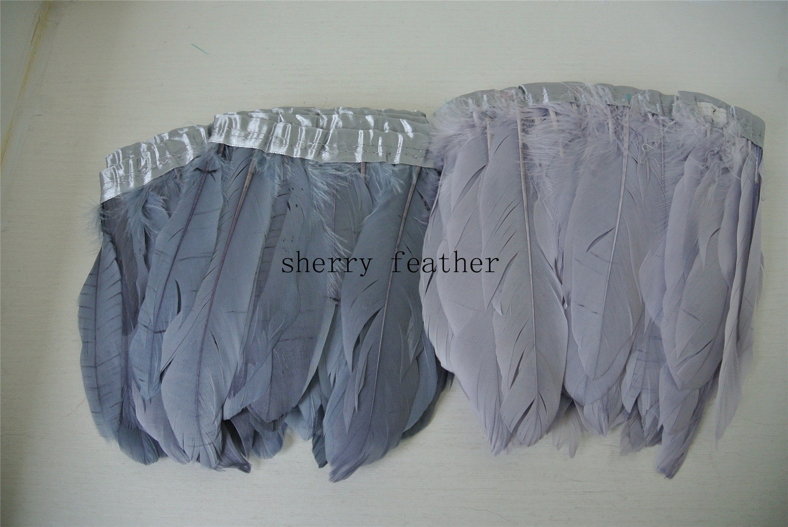2 Meters Grey Light Gray Goose Feather Trim Goose Feather - Etsy