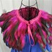Hot Pink Feather Cape Feather Jacket Feather Shawl Rooster Feather Cape ...