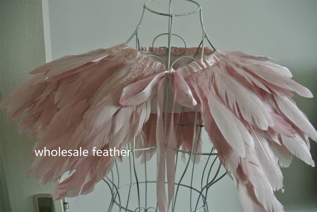 Blush Pink Light Pink Feather Cape Feather Jacket Feather Shawl Goose ...