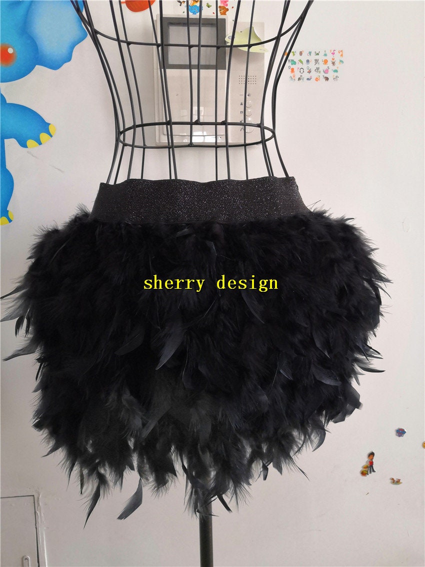 28 Colors Hip Length Straight Feather Skirt for Dancewear | Etsy