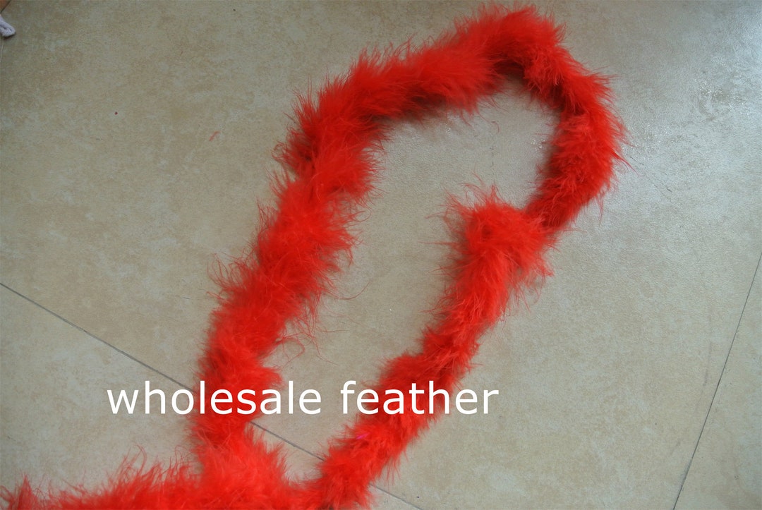 13g Red Marabou Feather Boa Turkey Fluff 25 Colors Strip Fluffy Boa - Etsy